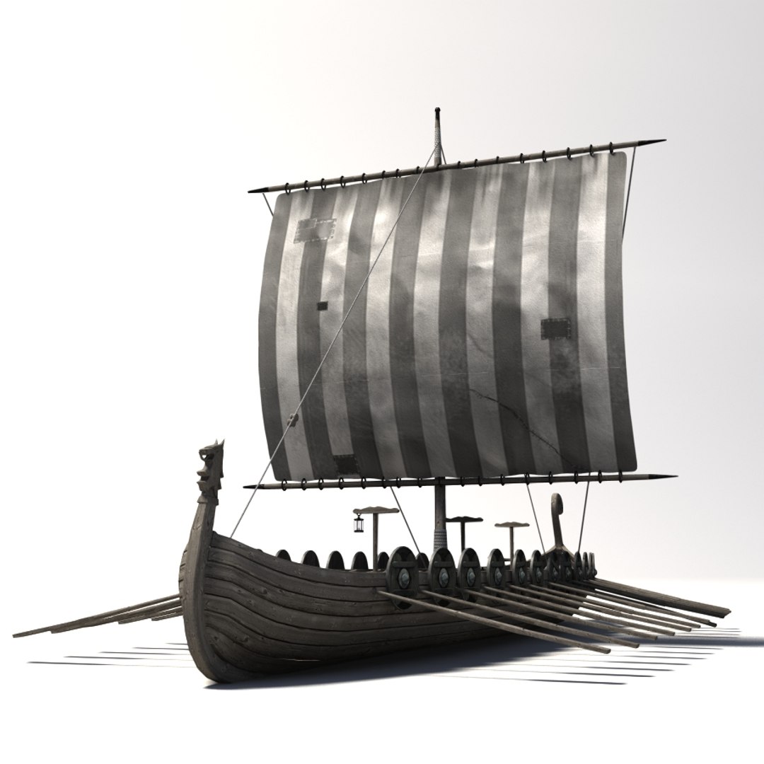 Boat Viking 3d Model
