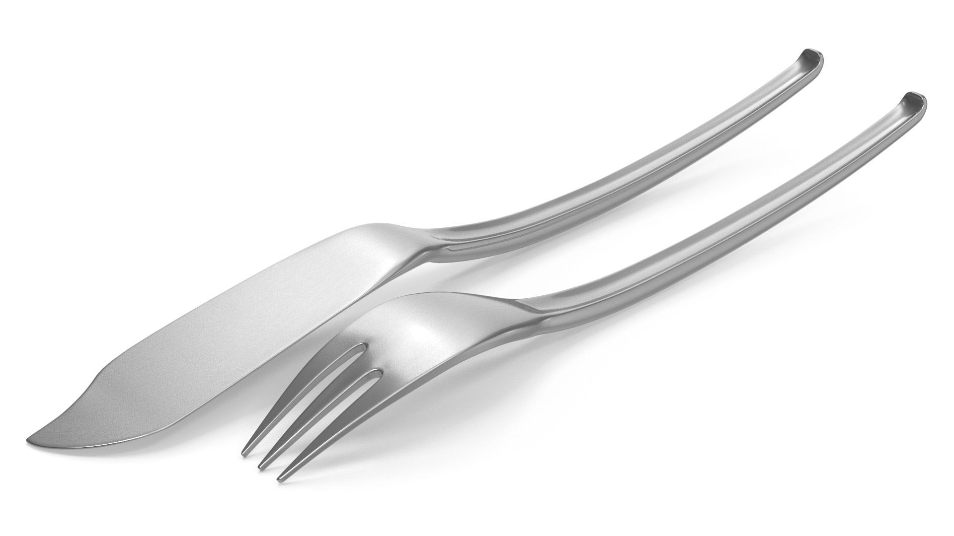 3D Fish Cutlery Set Silver - TurboSquid 2187617
