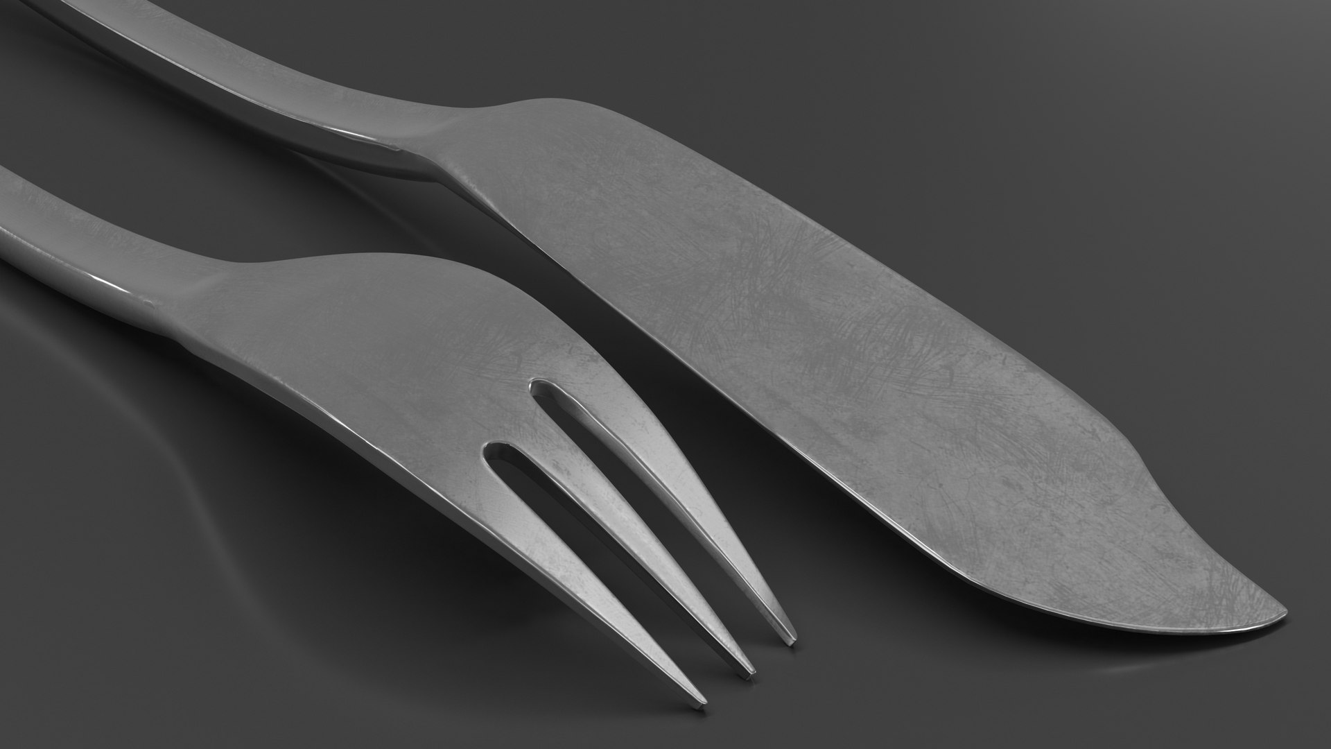 3D Fish Cutlery Set Silver - TurboSquid 2187617