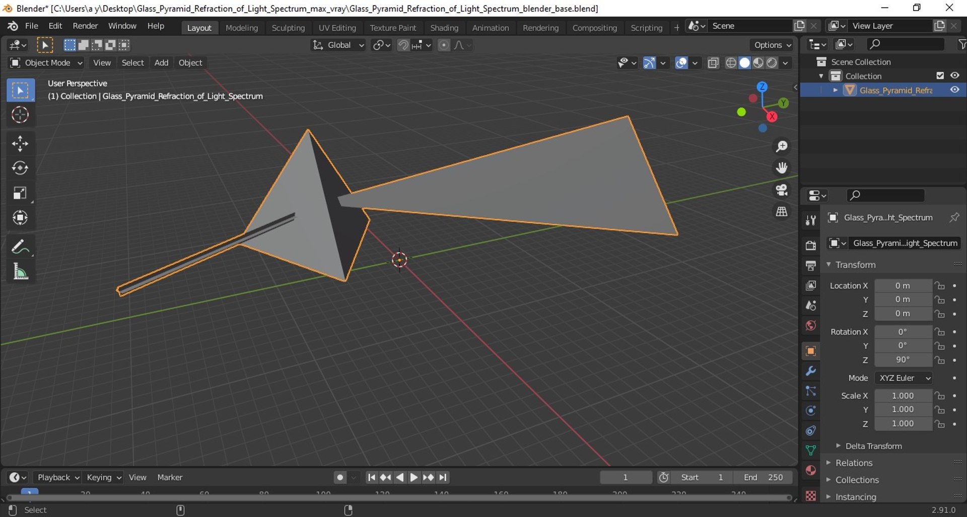 Glass Pyramid Refraction Of Light Spectrum 3D Model - TurboSquid 1738088