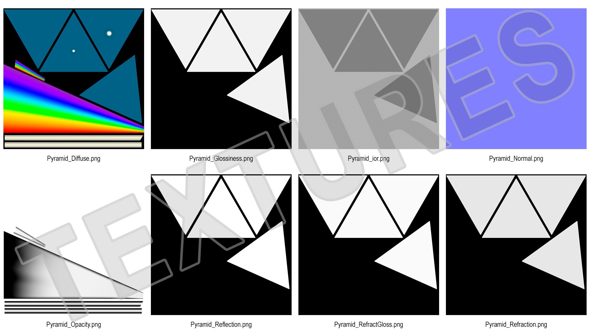 Glass Pyramid Refraction of Light Spectrum 3D model - TurboSquid 1738088