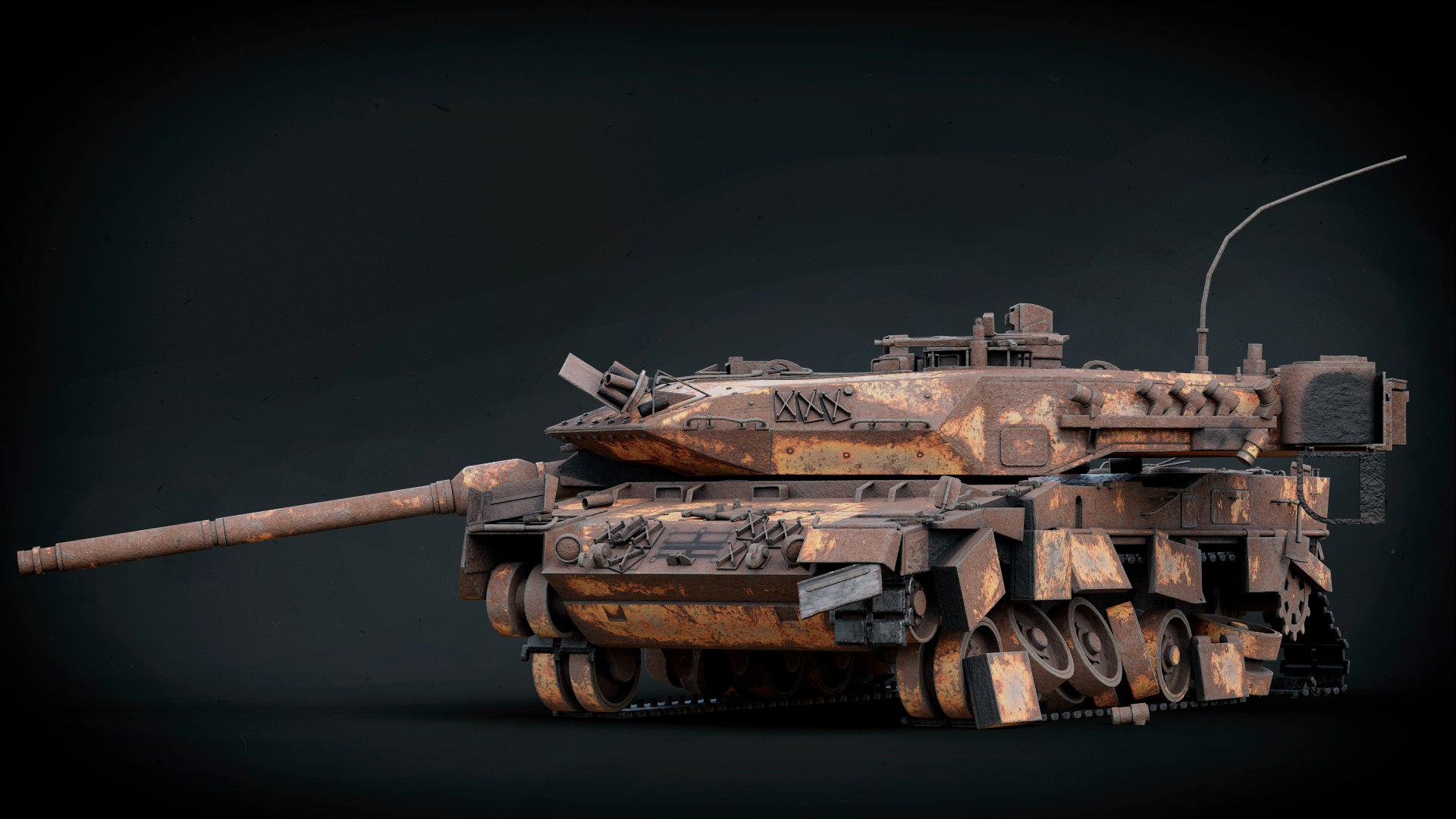 3D model Leopard 2A7 Tank Destroyed - TurboSquid 2162796