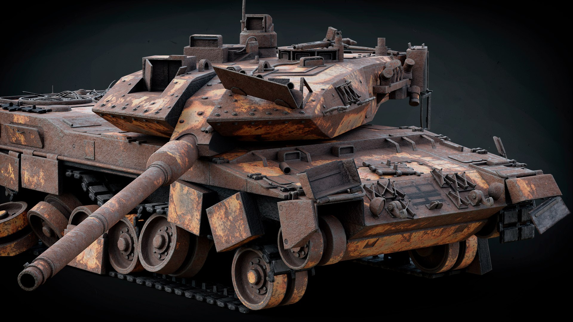 3D model Leopard 2A7 Tank Destroyed - TurboSquid 2162796