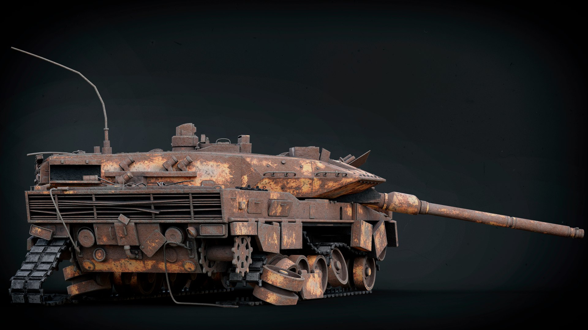 3D model Leopard 2A7 Tank Destroyed - TurboSquid 2162796