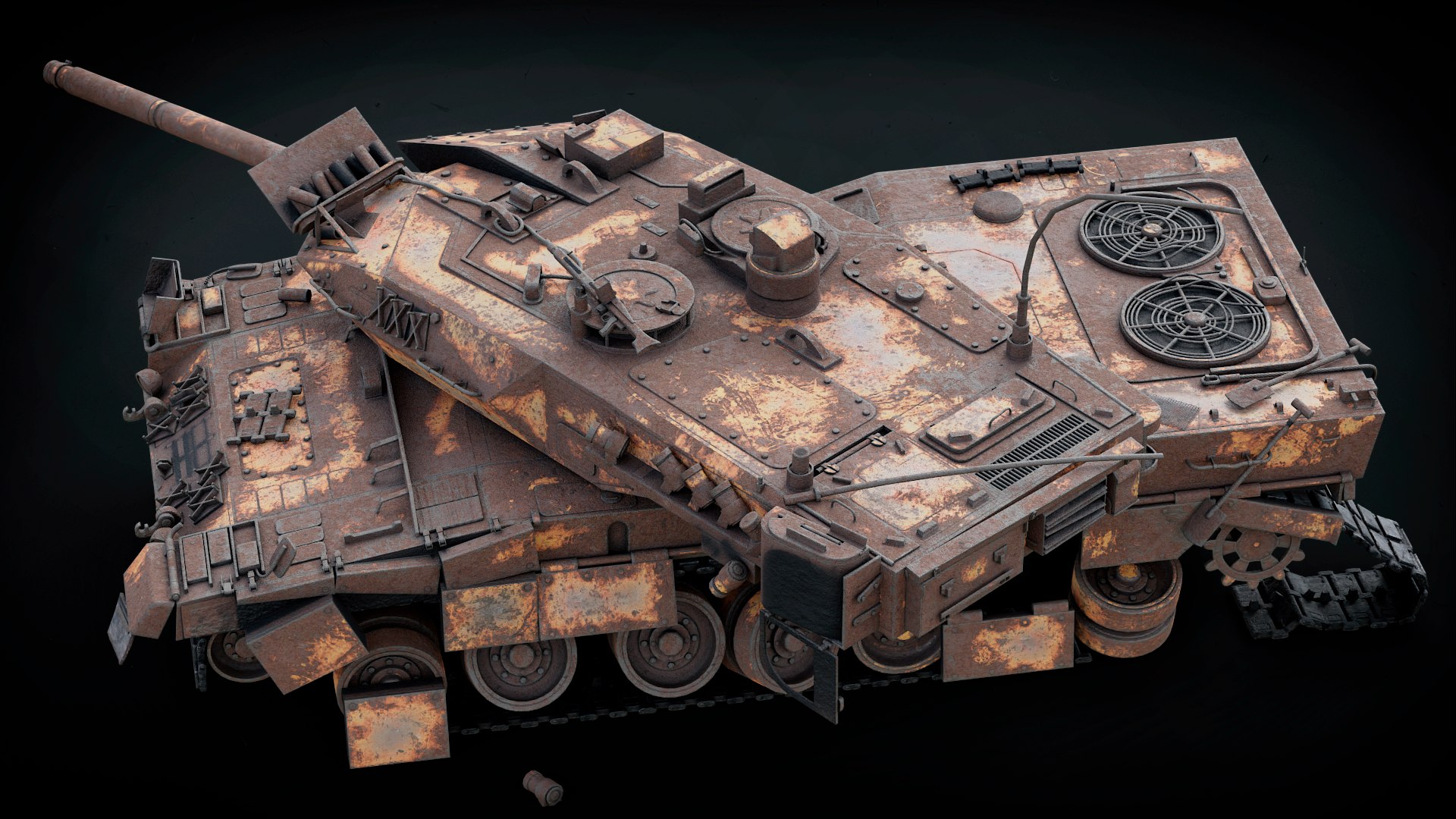 3D model Leopard 2A7 Tank Destroyed - TurboSquid 2162796