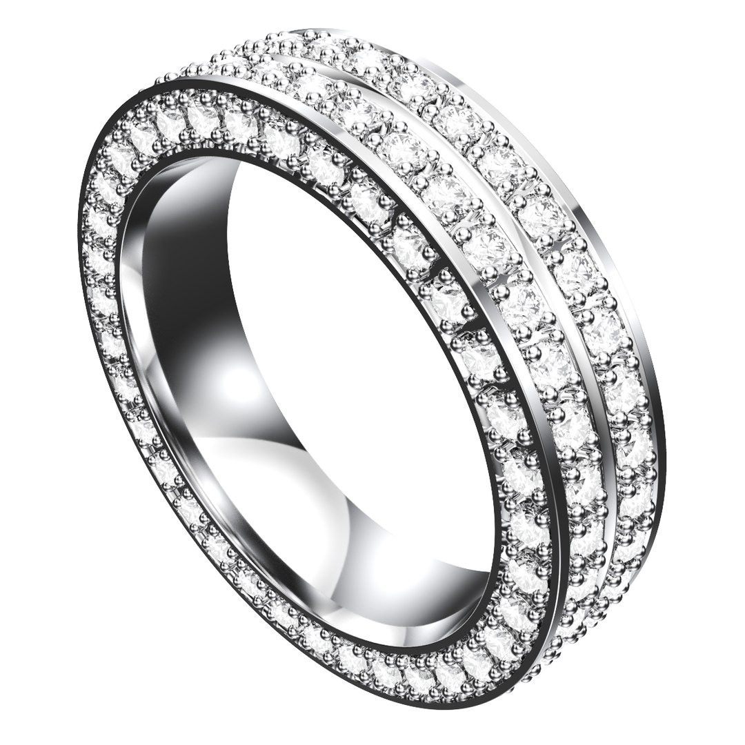 3D Wedding Set Ring Women Men Ring CAD Design-PSJM001V12 3D Print Model ...