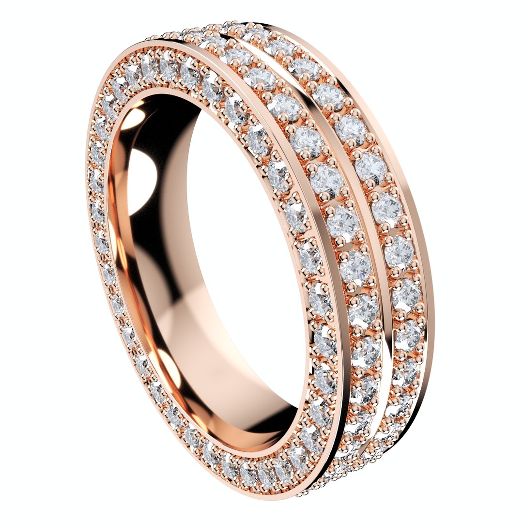 3D Wedding Set Ring Women Men Ring CAD Design-PSJM001V12 3D Print Model ...