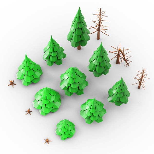 Pine forest polygonal tree 3D - TurboSquid 1577034