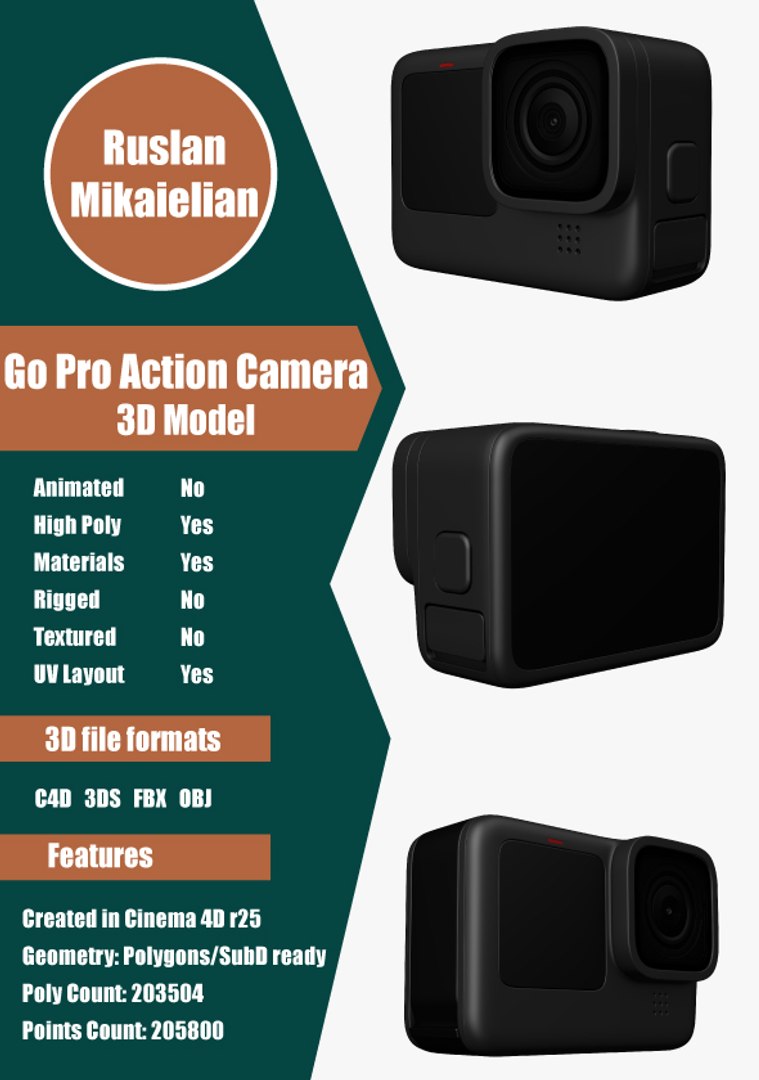 Go Pro Action Camera 3D Model - TurboSquid 1975838