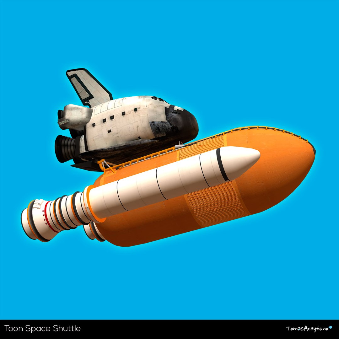 3d space shuttle toon