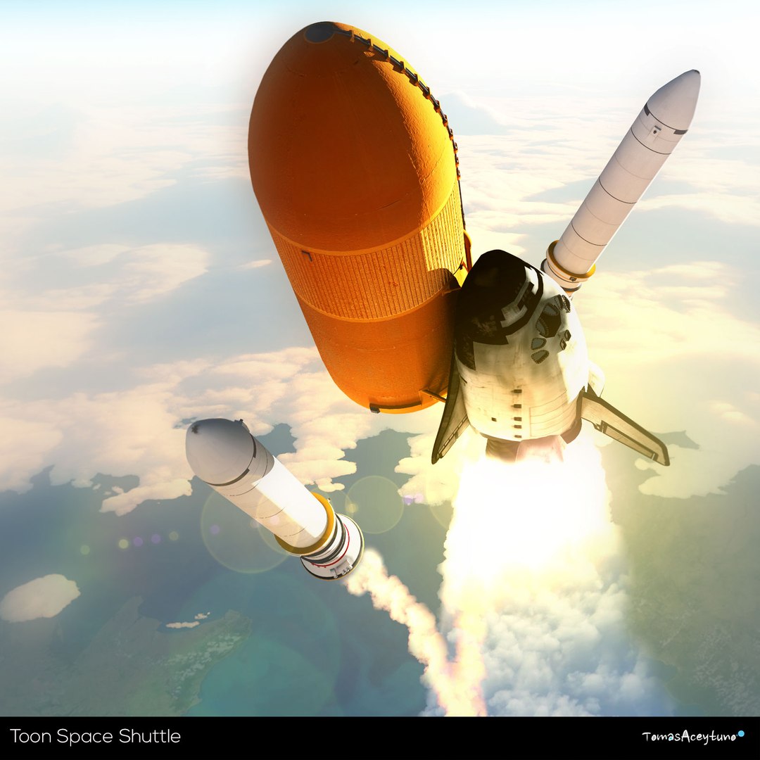 3d space shuttle toon