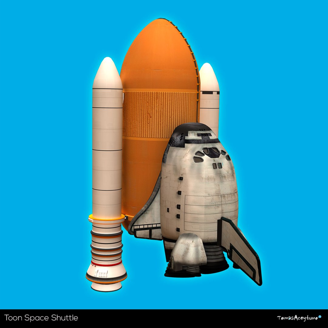 3d space shuttle toon