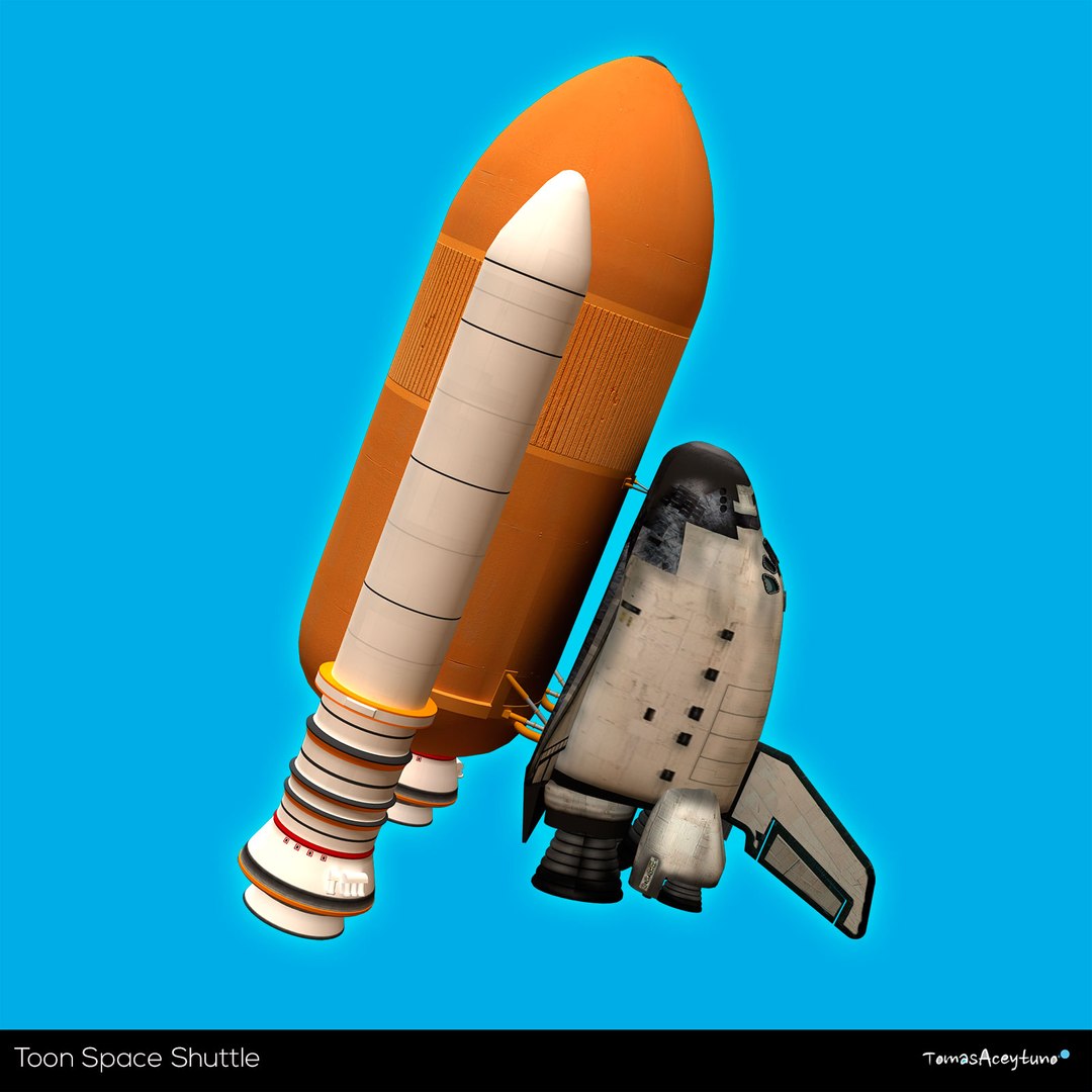 3d space shuttle toon