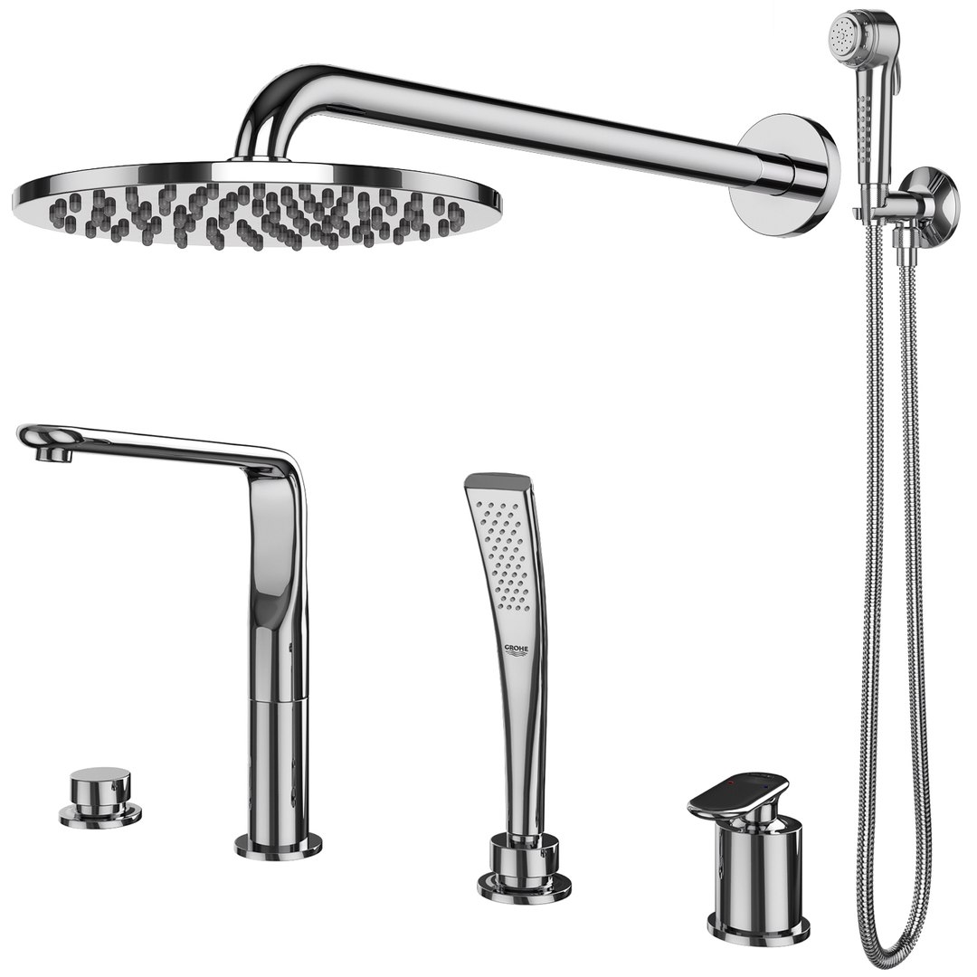 3D model Shower systems Grohe and Ideal standard set 143 - TurboSquid ...
