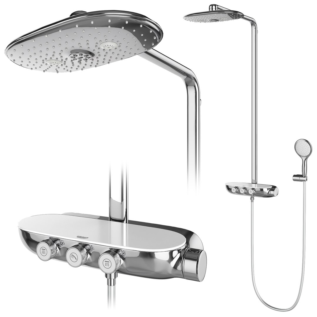 3D model Shower systems Grohe and Ideal standard set 143 - TurboSquid ...