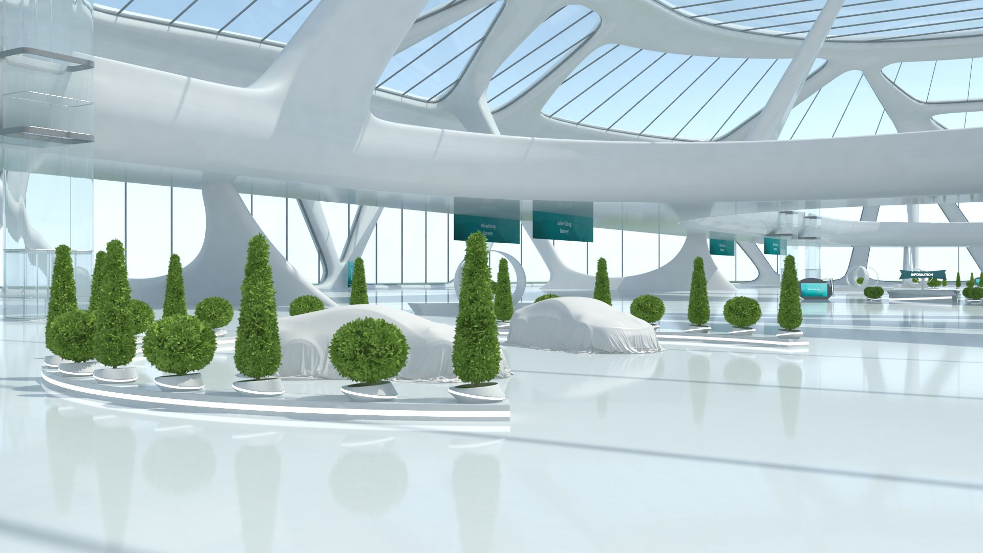 3D Sci-Fi Futuristic Car Dealership Model - TurboSquid 1952575