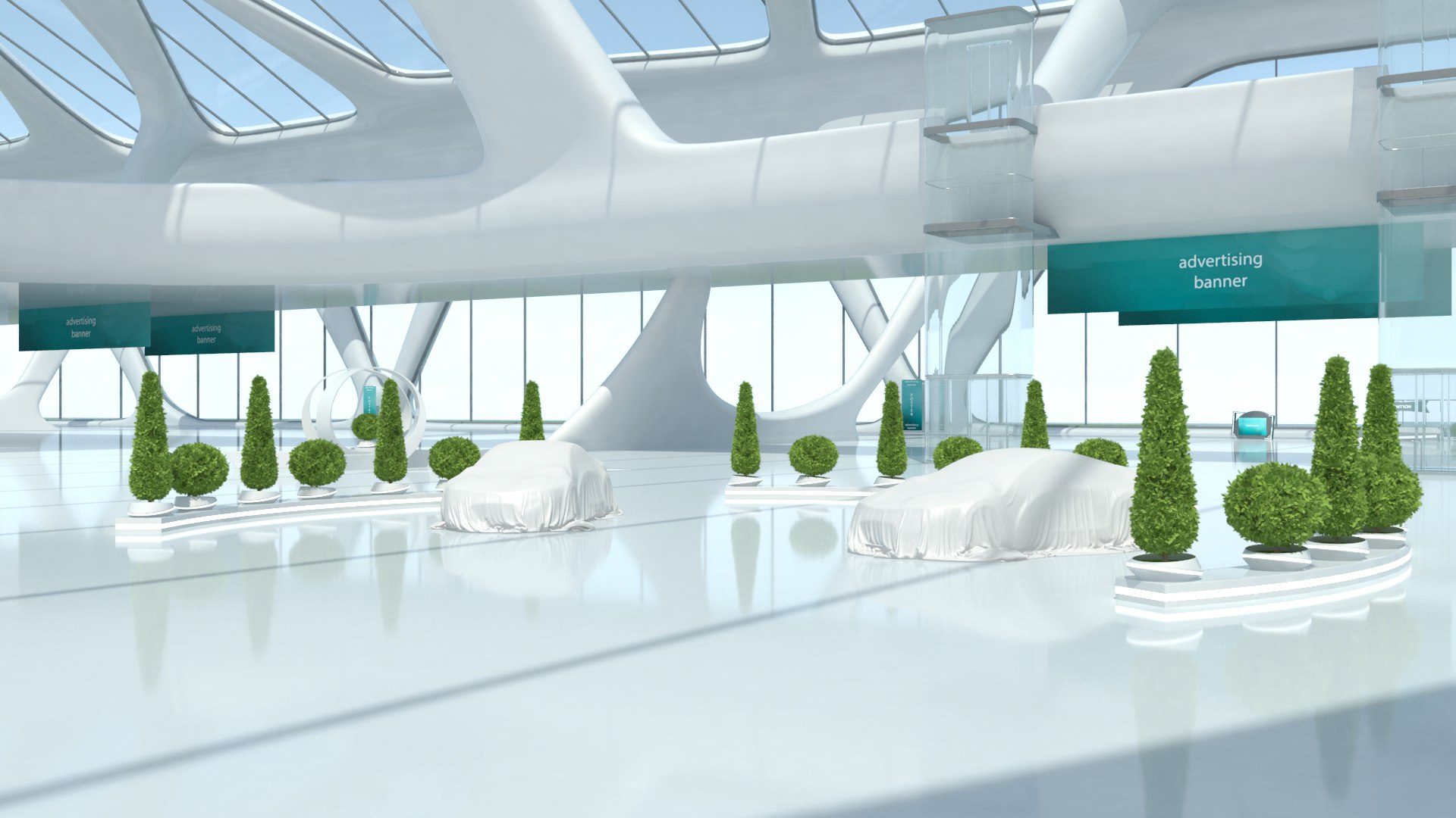 3D Sci-Fi Futuristic Car Dealership Model - TurboSquid 1952575