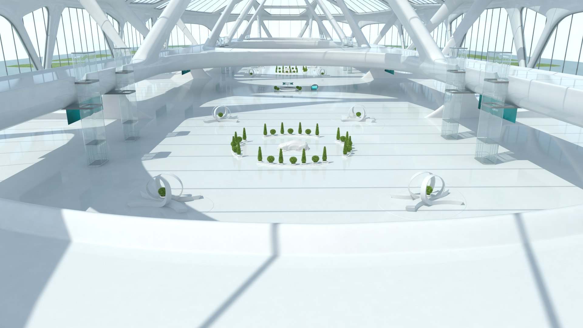 3D Sci-Fi Futuristic Car Dealership Model - TurboSquid 1952575