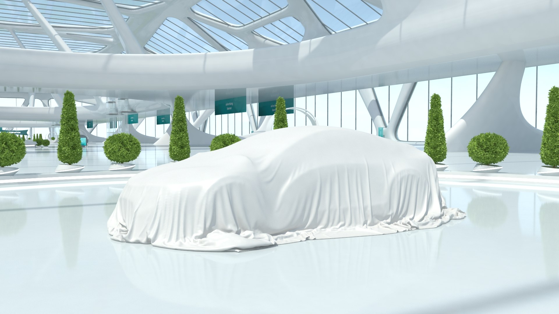 3D Sci-Fi Futuristic Car Dealership Model - TurboSquid 1952575