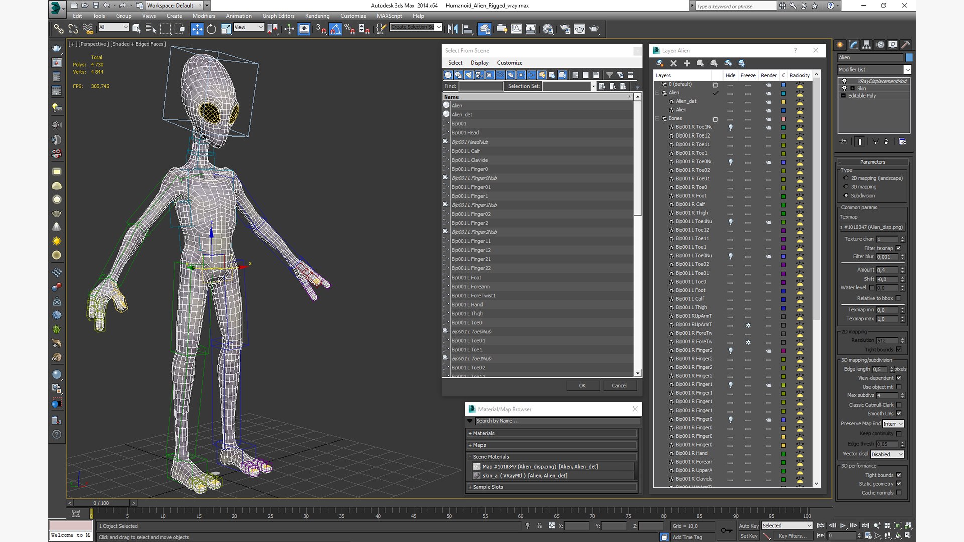 Humanoid alien rigged 3D model - TurboSquid 1631940
