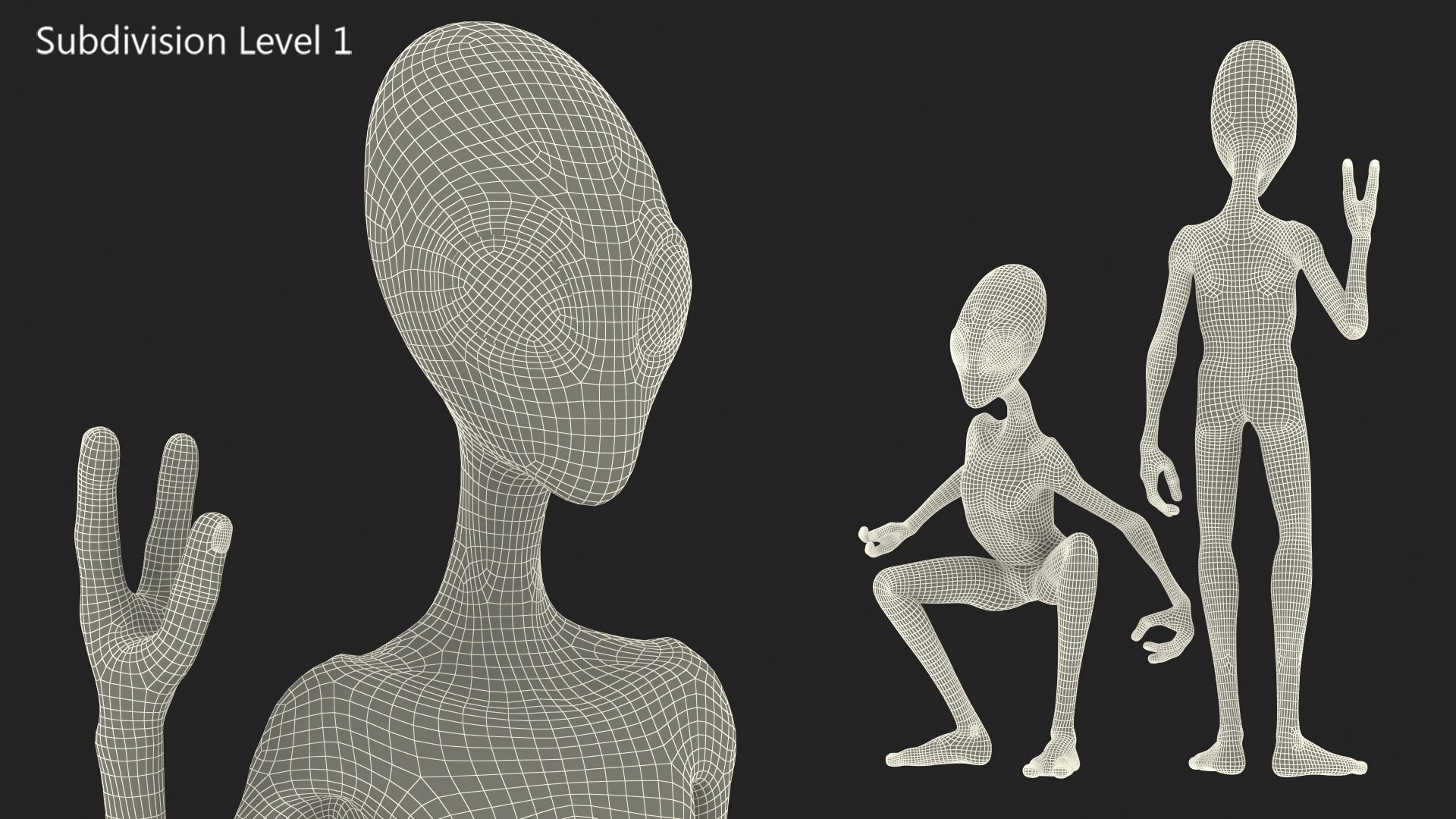 Humanoid alien rigged 3D model - TurboSquid 1631940