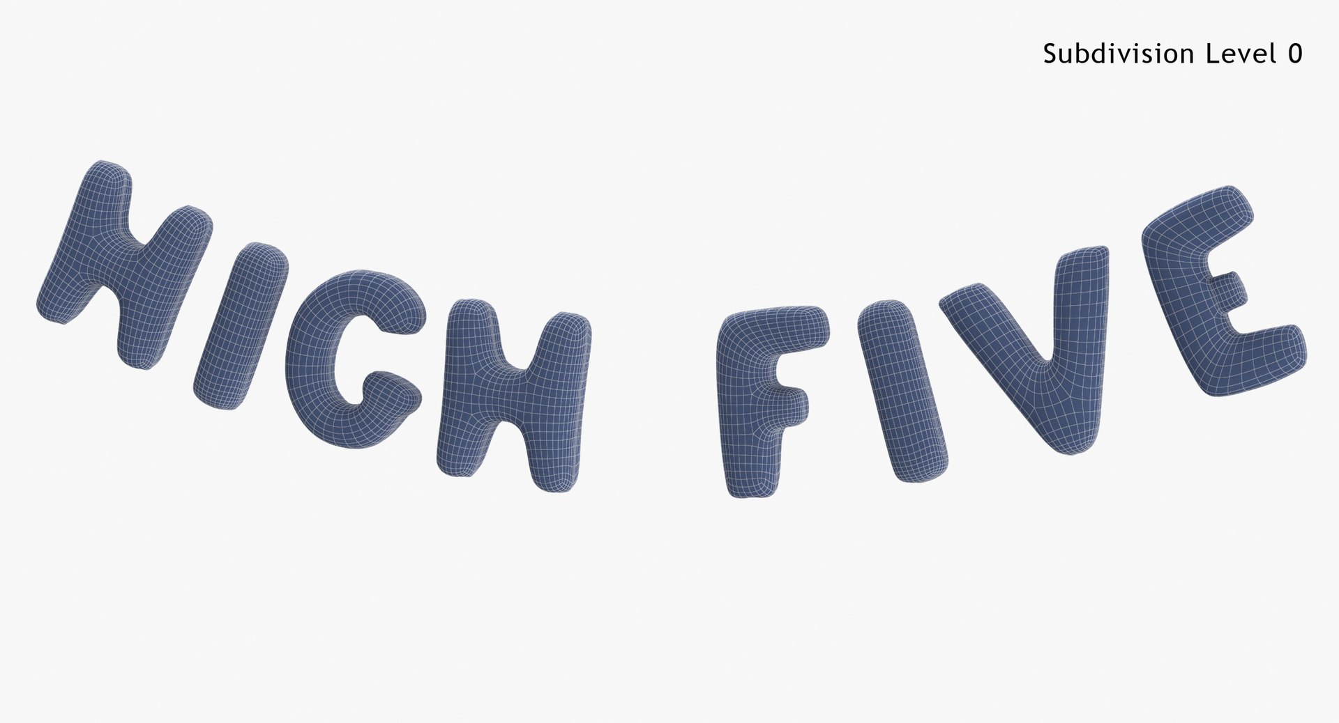 Foil Baloon Words High Five Gold 3D model - TurboSquid 1740069