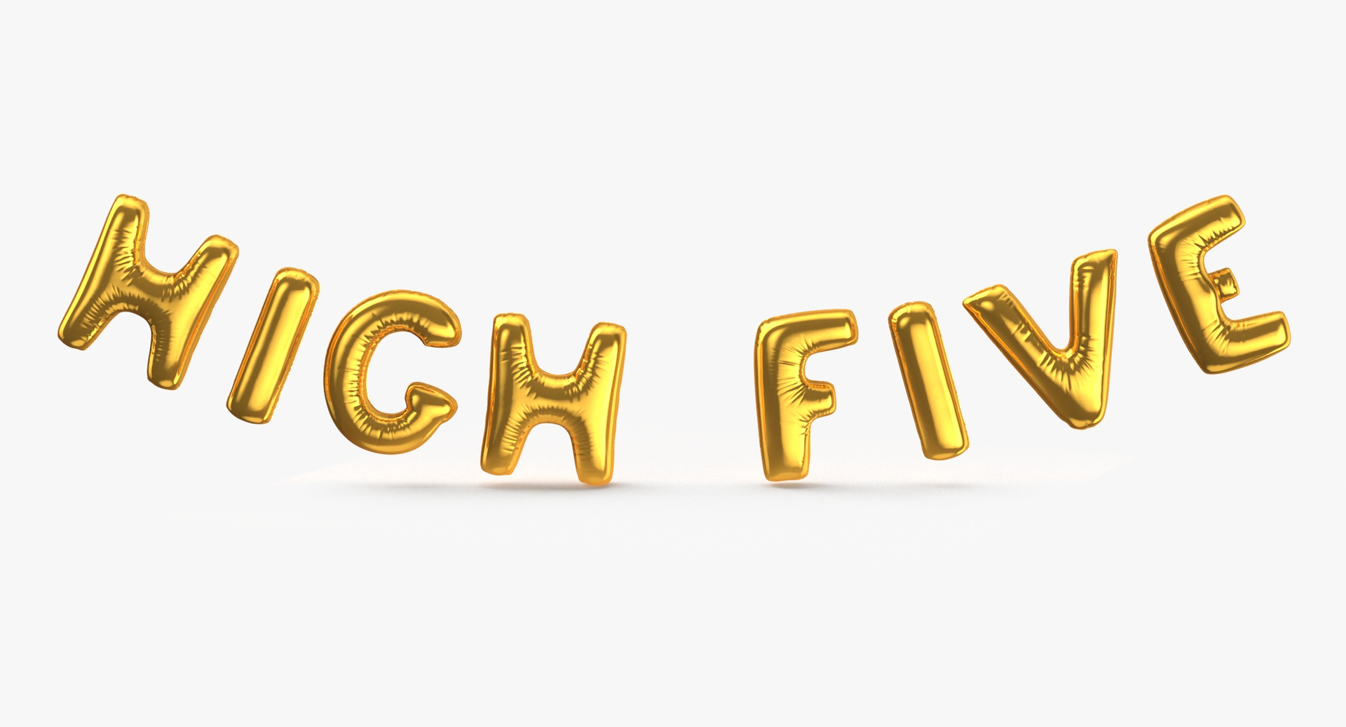 Foil Baloon Words High Five Gold 3D model - TurboSquid 1740069