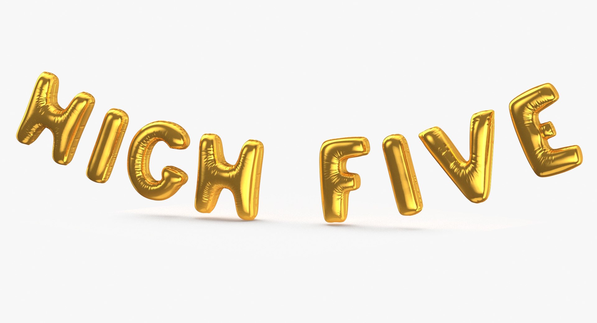 Foil Baloon Words High Five Gold 3D model - TurboSquid 1740069