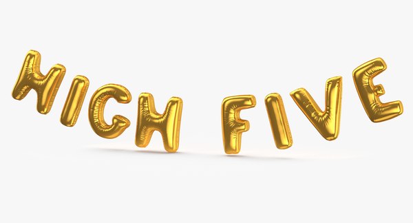 Foil Baloon Words High Five Gold 3D model - TurboSquid 1740069