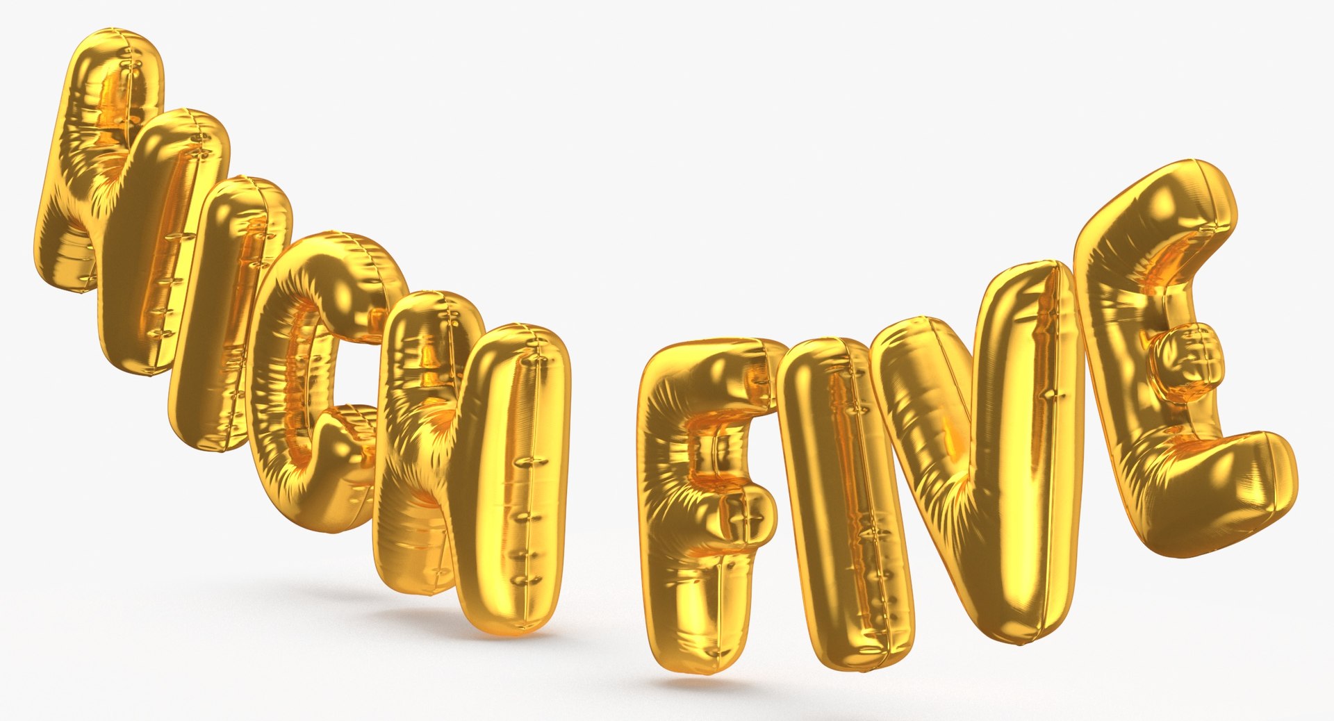 Foil Baloon Words High Five Gold 3D model - TurboSquid 1740069