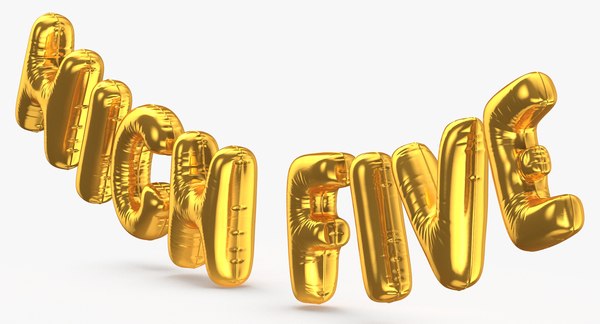 Foil Baloon Words High Five Gold 3D model - TurboSquid 1740069