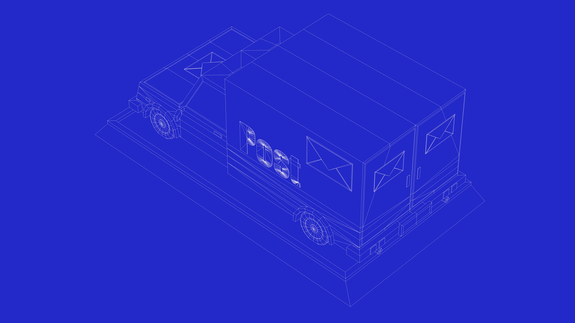 Postal Truck Low Poly 3D Model - TurboSquid 1937931