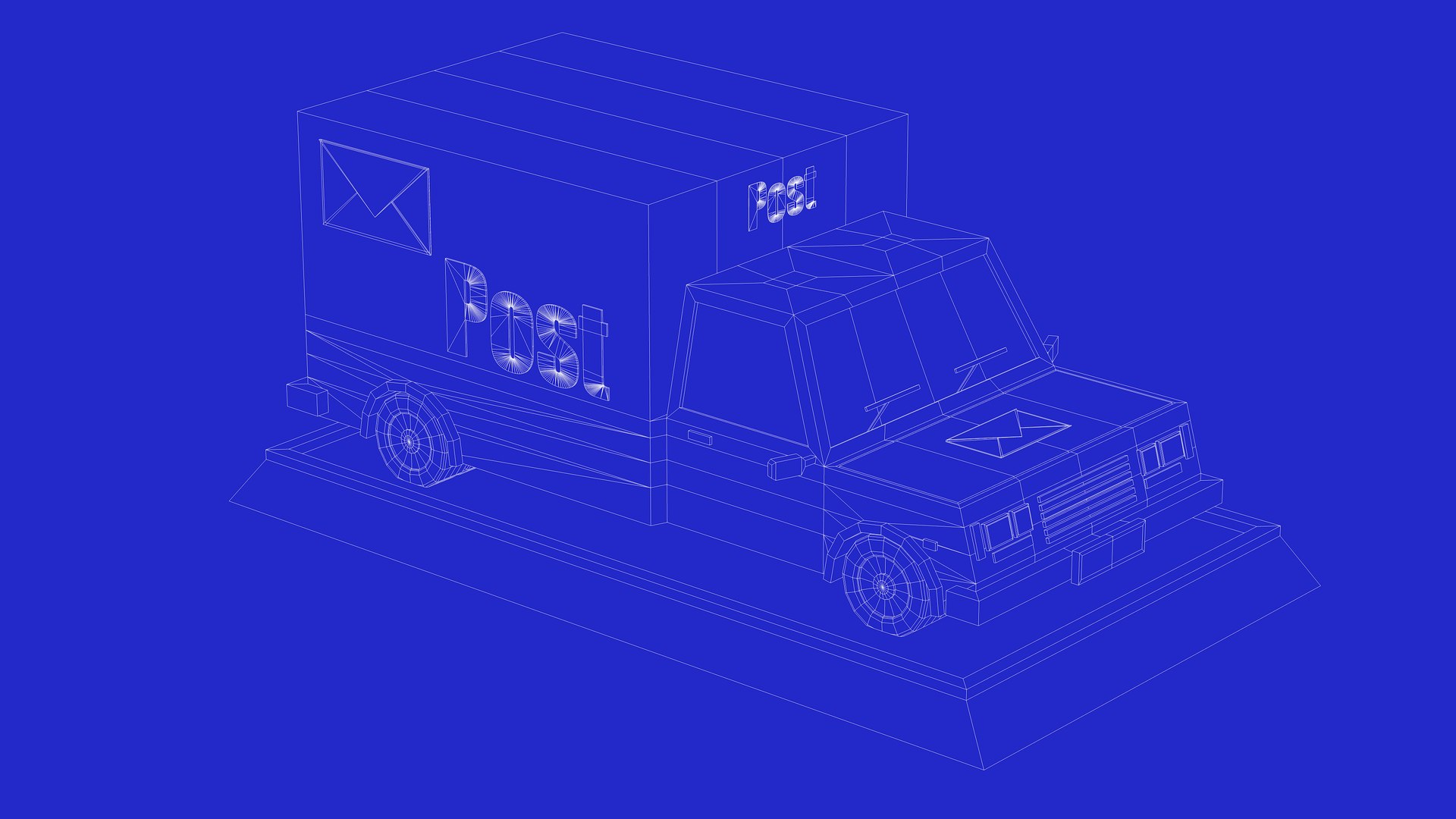 Postal Truck Low Poly 3D Model - TurboSquid 1937931