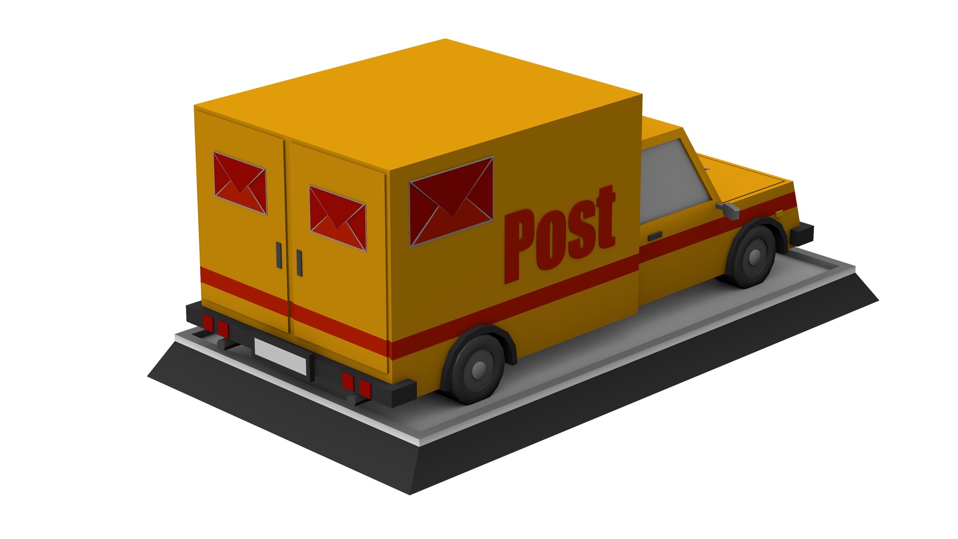 Postal Truck Low Poly 3D Model - TurboSquid 1937931