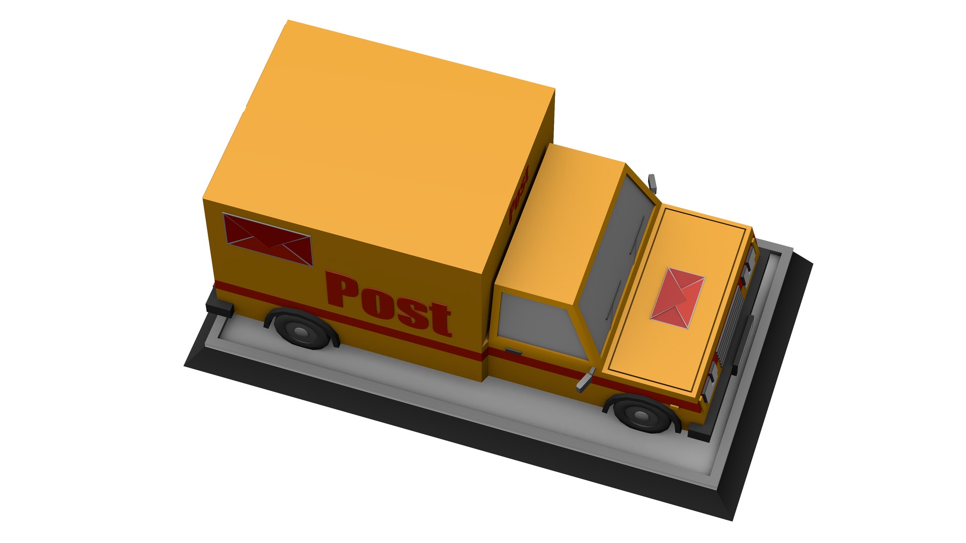 Postal Truck Low Poly 3D Model - TurboSquid 1937931