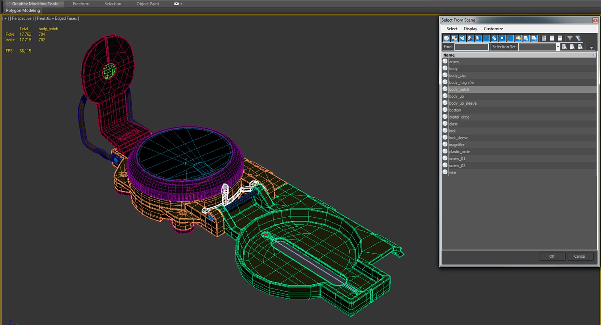 army pocket multifunction compass 3d model