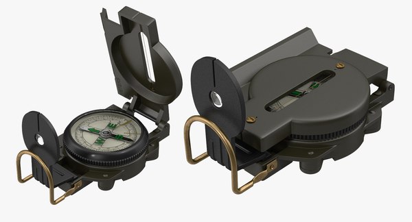 army pocket multifunction compass 3d model