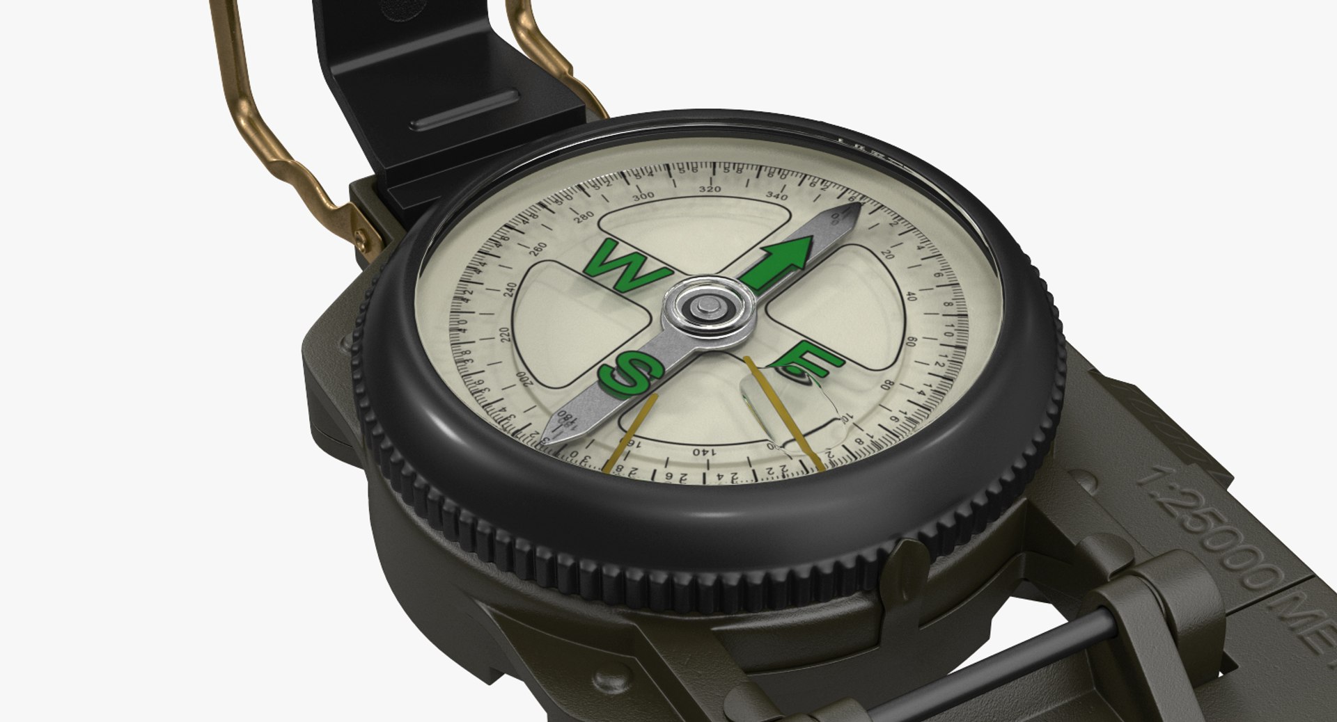 army pocket multifunction compass 3d model