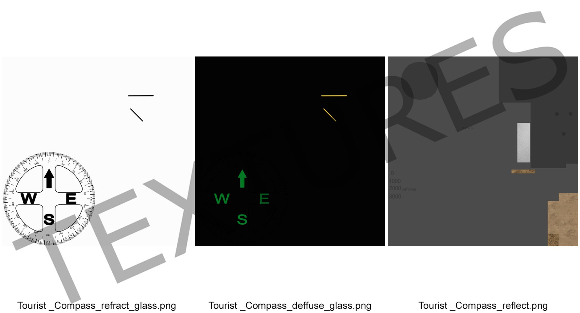army pocket multifunction compass 3d model