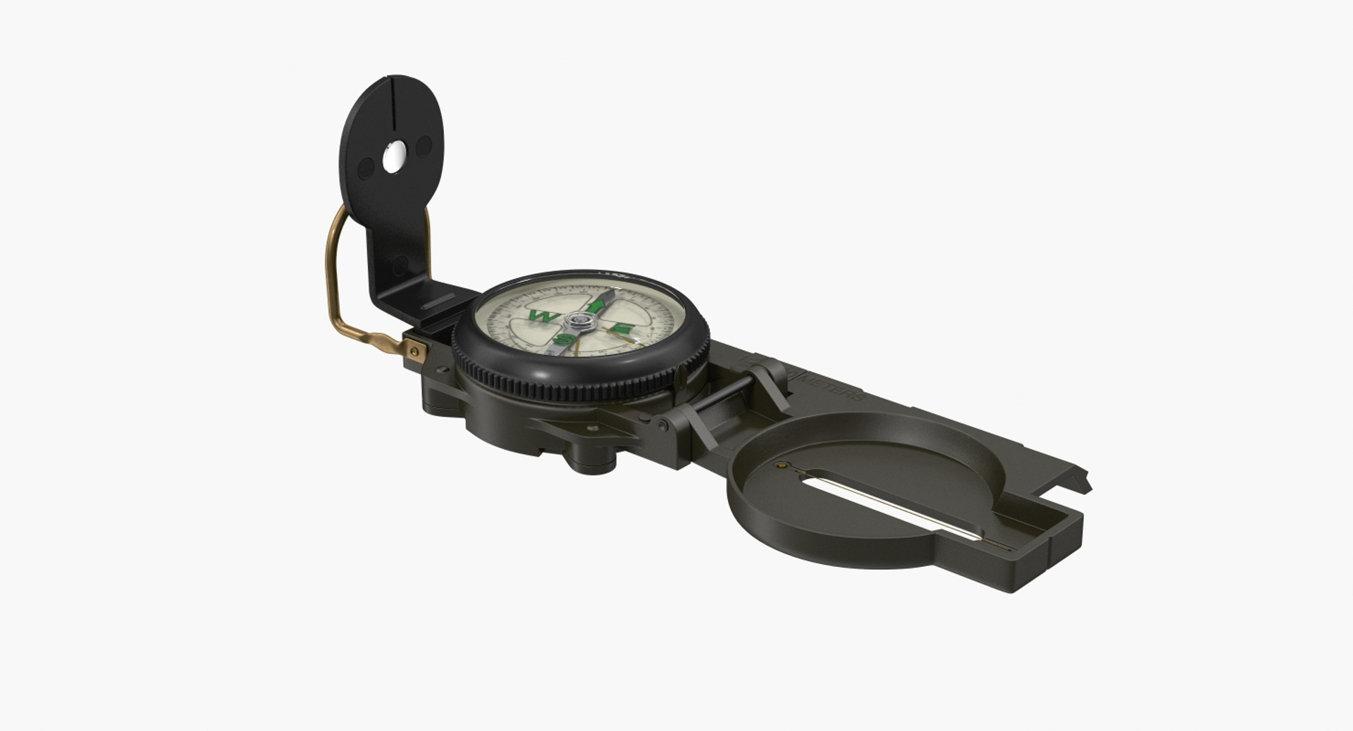 army pocket multifunction compass 3d model