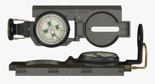 army pocket multifunction compass 3d model