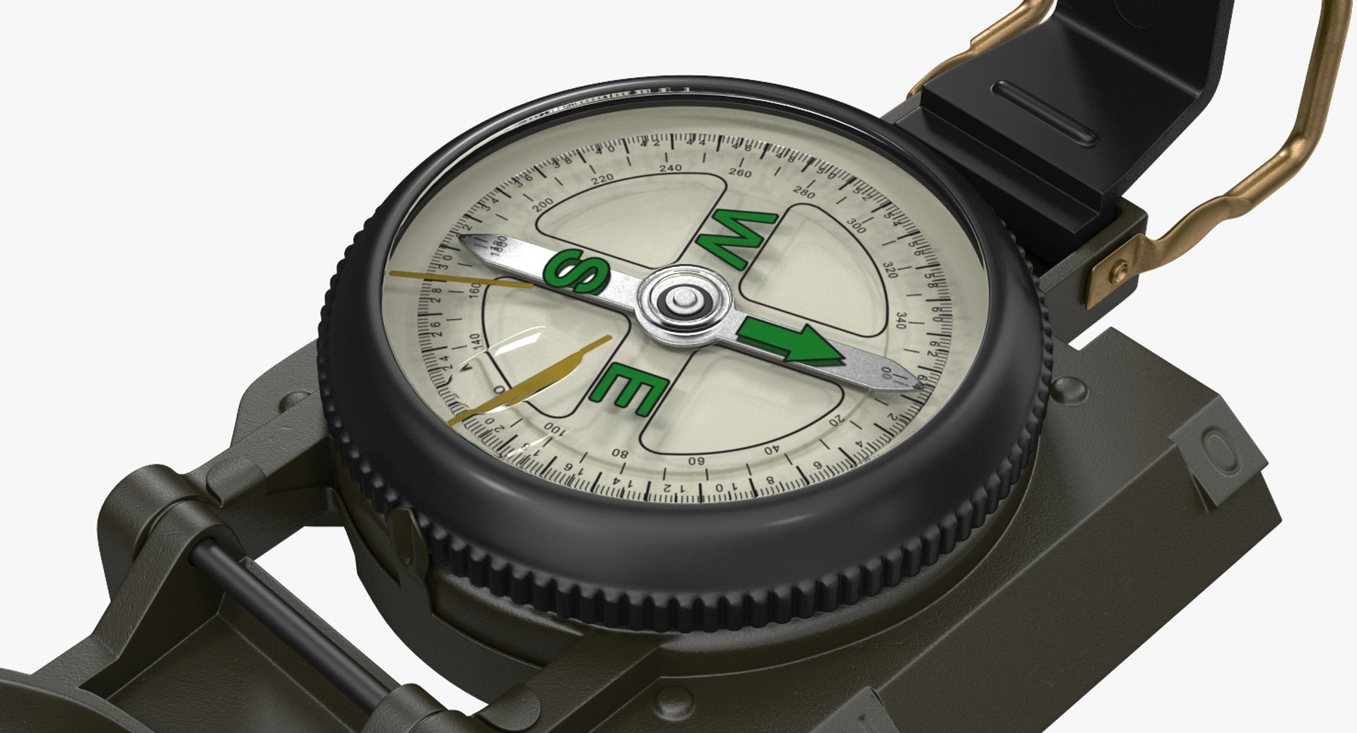 army pocket multifunction compass 3d model