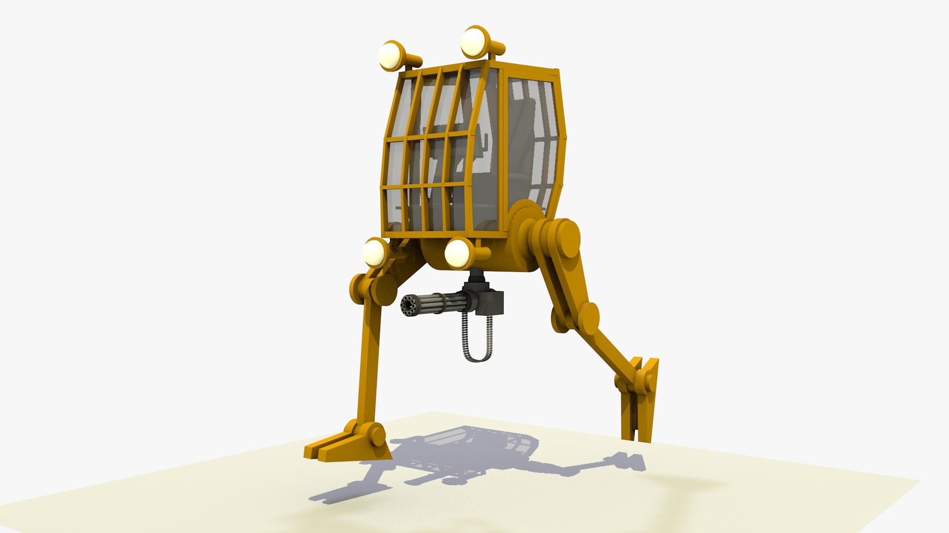 2 MECHA WALKER RIGGED AND ANIMATED WALKING RUNNING model - TurboSquid ...