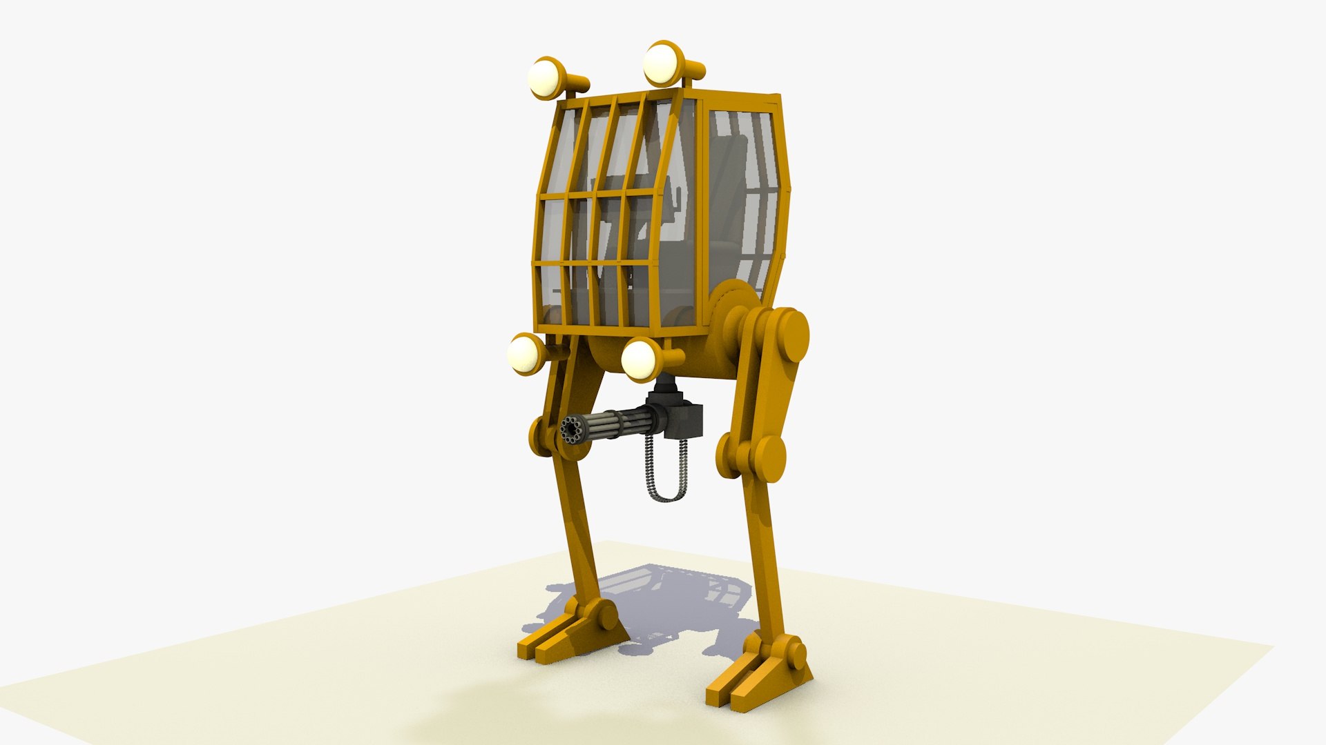 2 MECHA WALKER RIGGED AND ANIMATED WALKING RUNNING model - TurboSquid ...