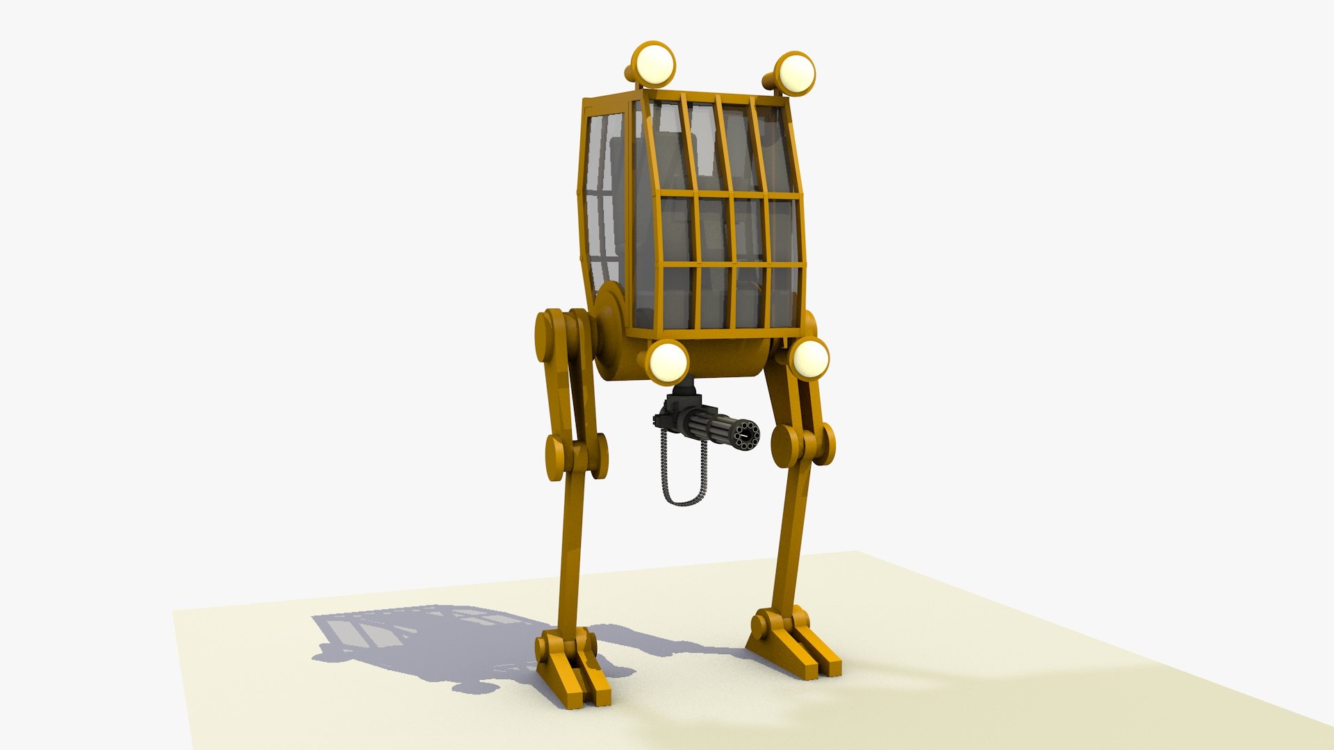 2 MECHA WALKER RIGGED AND ANIMATED WALKING RUNNING model - TurboSquid ...