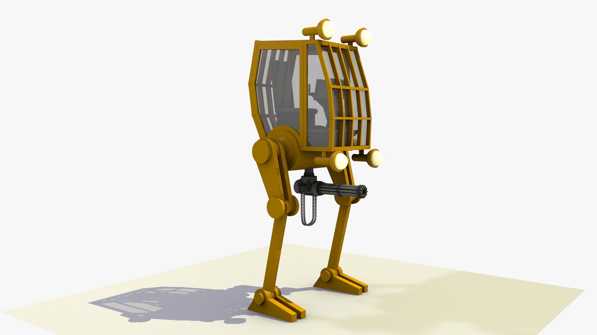 2 MECHA WALKER RIGGED AND ANIMATED WALKING RUNNING model - TurboSquid ...