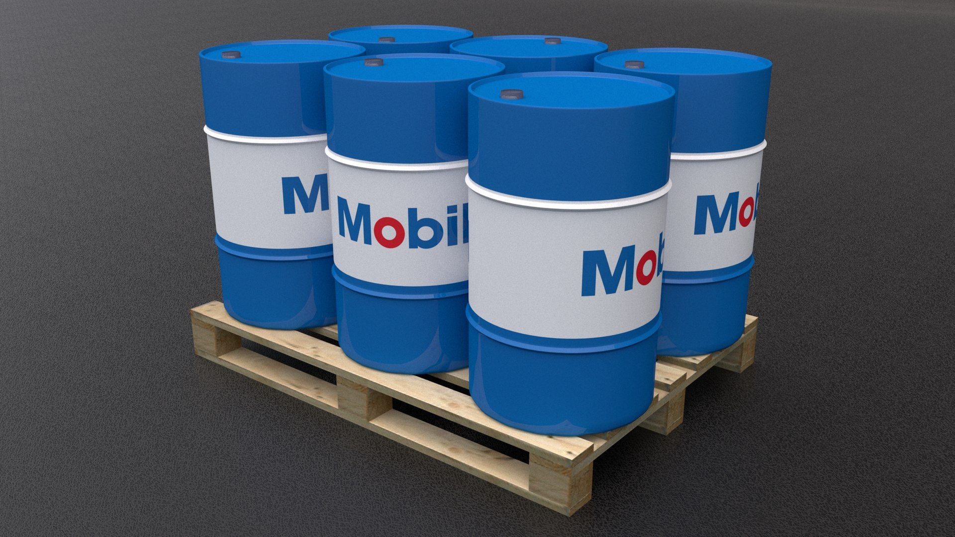 Mobil Barrel Pallet Model - TurboSquid 1566765