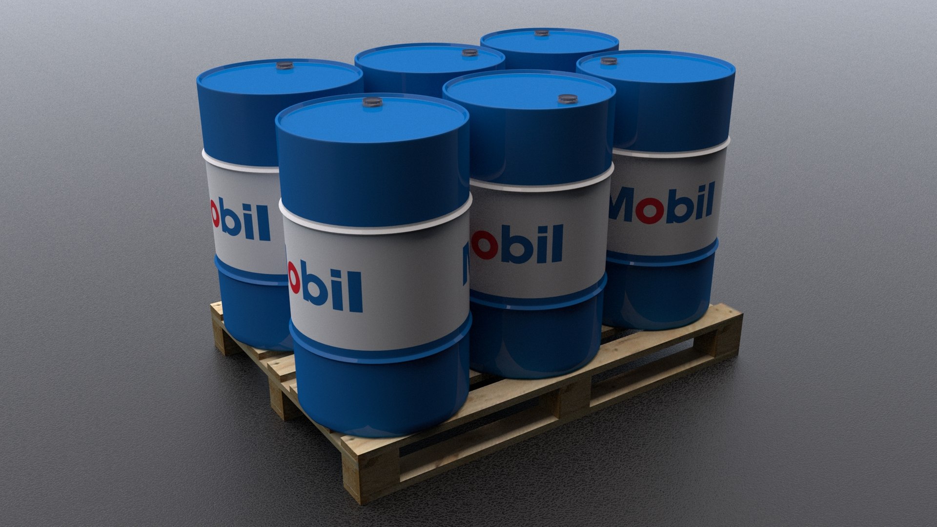 Mobil Barrel Pallet Model - TurboSquid 1566765