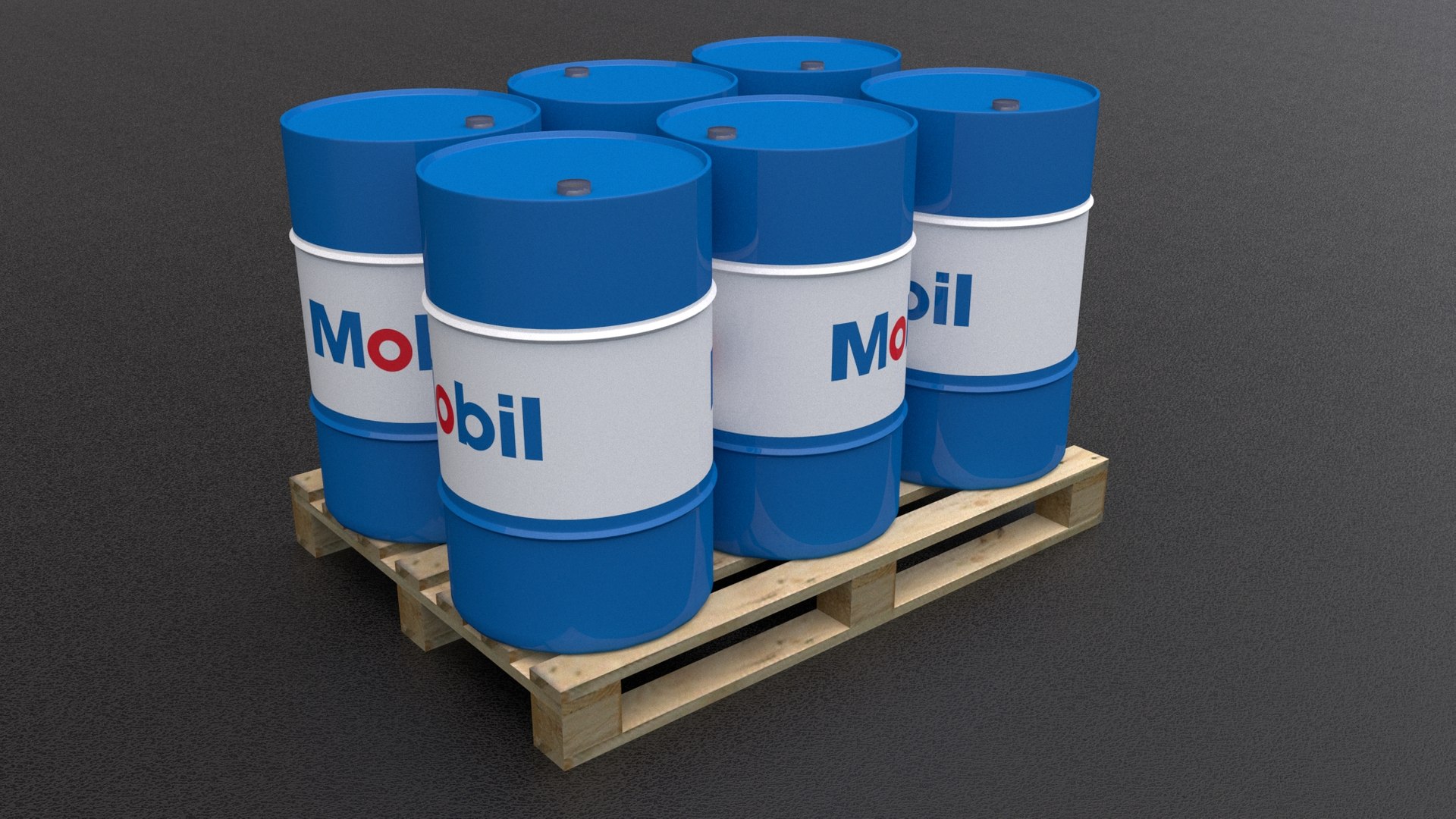 Mobil Barrel Pallet Model - TurboSquid 1566765