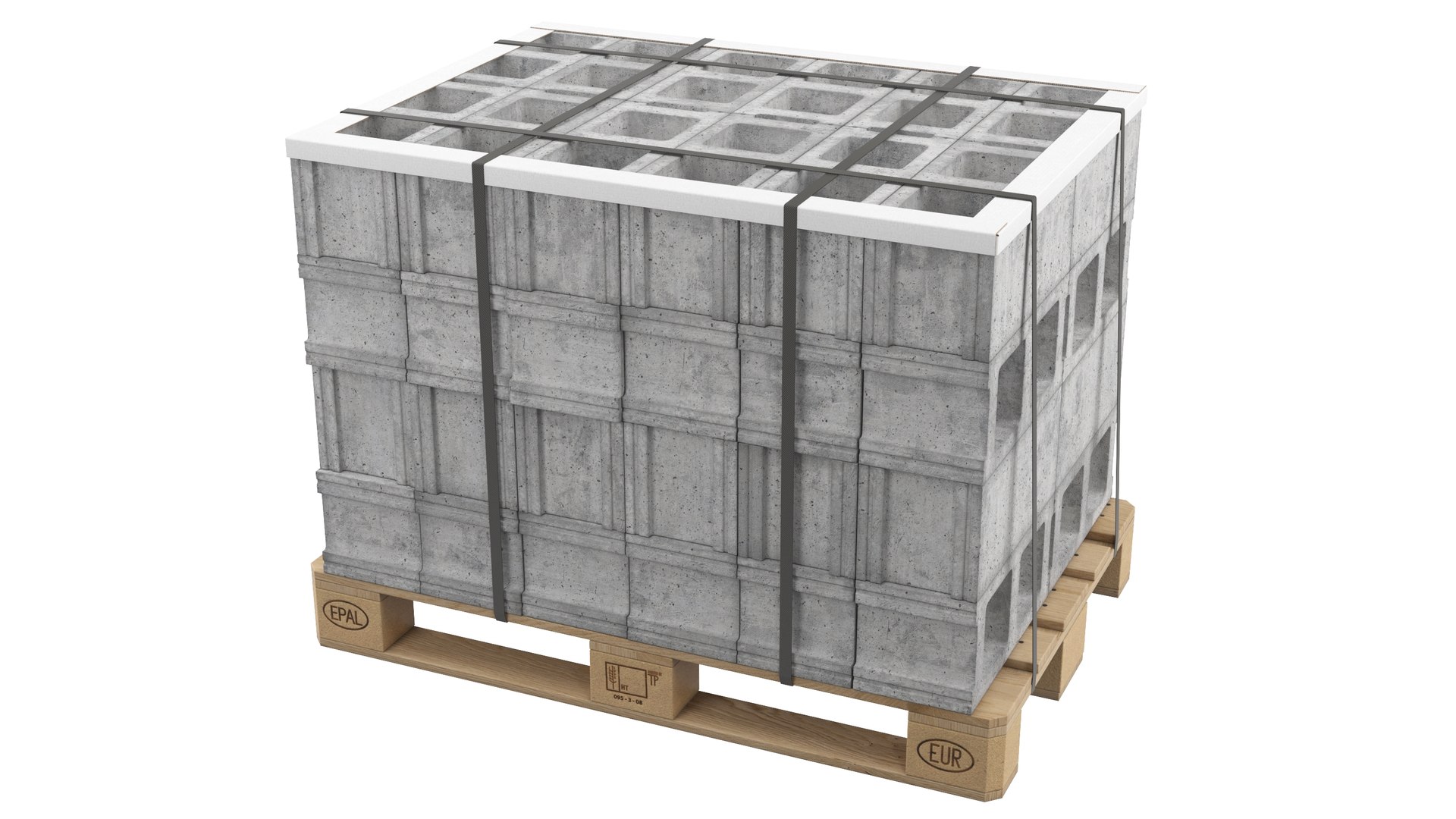 Cinder Block Pallet 3D - TurboSquid 2014359